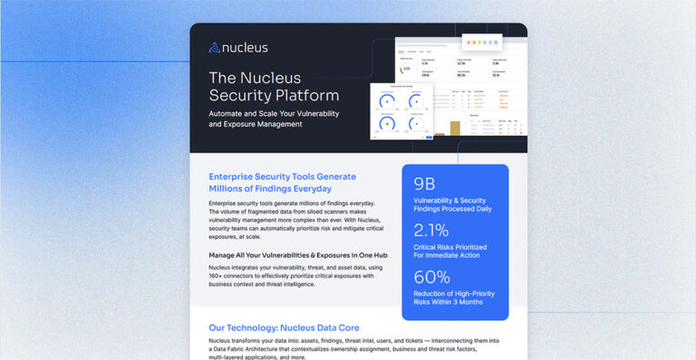 Nucleus Data Sheet | The Nucleus Security Platform