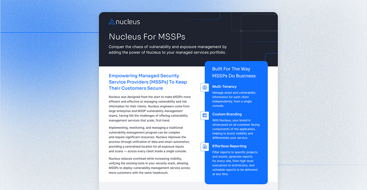 Nucleus Data Sheet | Nucleuse for MSSPs